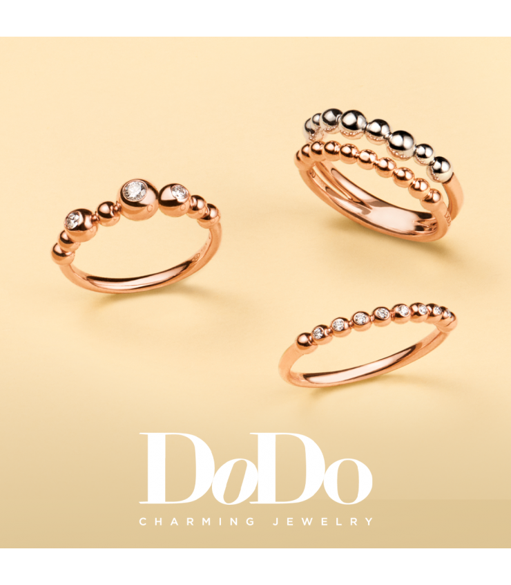 Anello Dodo Bollicine Oro Rosa Diamanti 0,07ct | MiRaggi