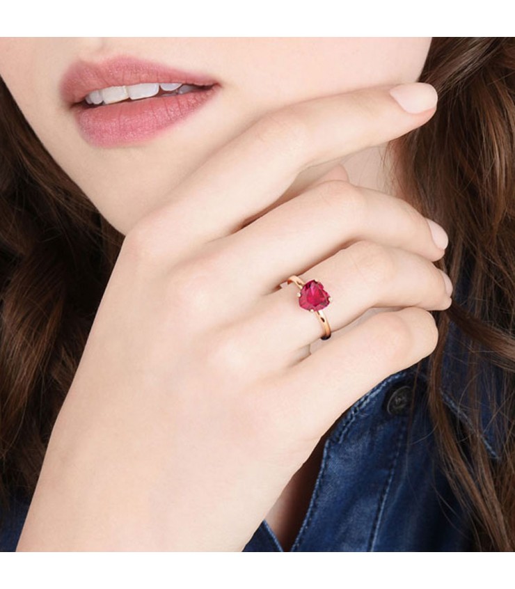 Anello Dodo 100 Amore Oro Rosa 9kt Rubino Cuore DAB1006100AM0009R | MiRaggi