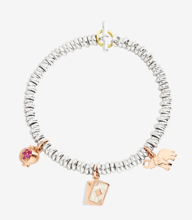 Ciondolo Dodo Melograno Oro Rosa 9kt e Rubini. | MiRaggi