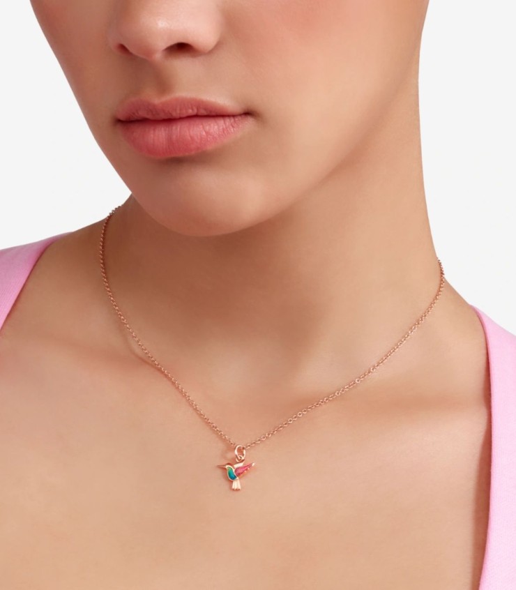 Charm Dodo Colibrì Oro Rosa e Smalto | MiRaggi